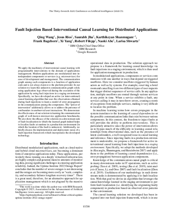 Pdf Fault Injection Based Interventional Causal Learning For Distributed Applications