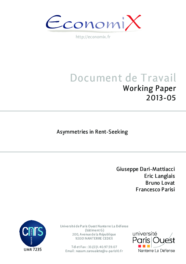 (PDF) Document de Travail Working Paper 2013-05