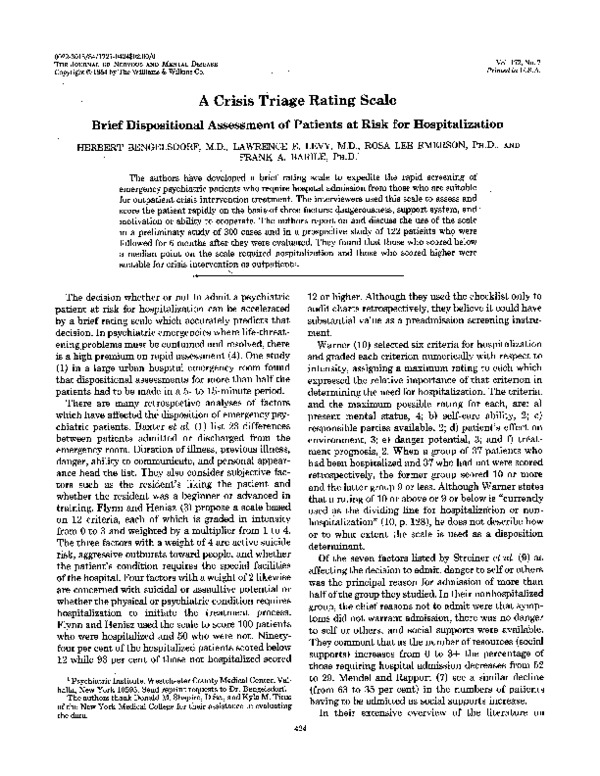(PDF) A Crisis Triage Rating Scale Brief Dispositional Assessment of ...