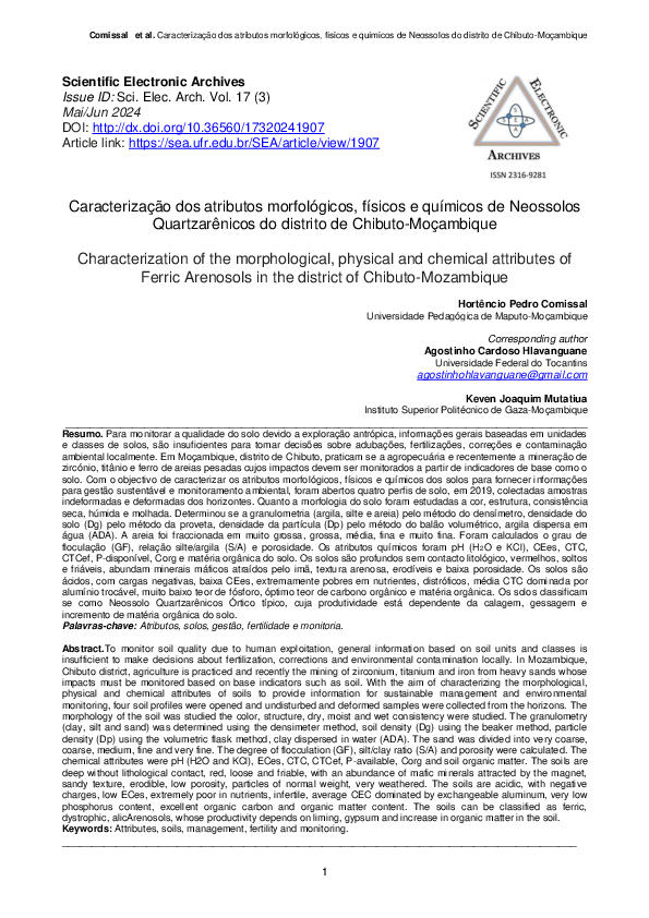 (PDF) Characterization of the morphological, physical and chemical ...