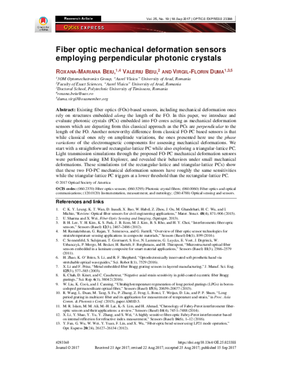 (PDF) Fiber optic mechanical deformation sensors employing ...