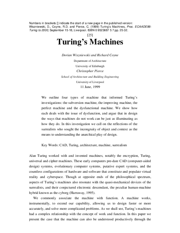 (PDF) Turing's Machines