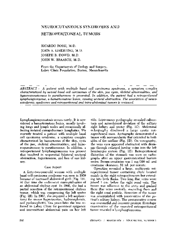 (PDF) Neurocutaneous syndromes and retroperitoneal tumors | john ...