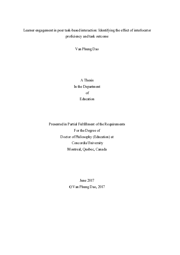 (PDF) Learner engagement in peer task-based interaction: Identifying the effect of interlocutor ...
