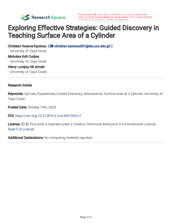 (PDF) Exploring Effective Strategies: Guided Discovery in Teaching ...