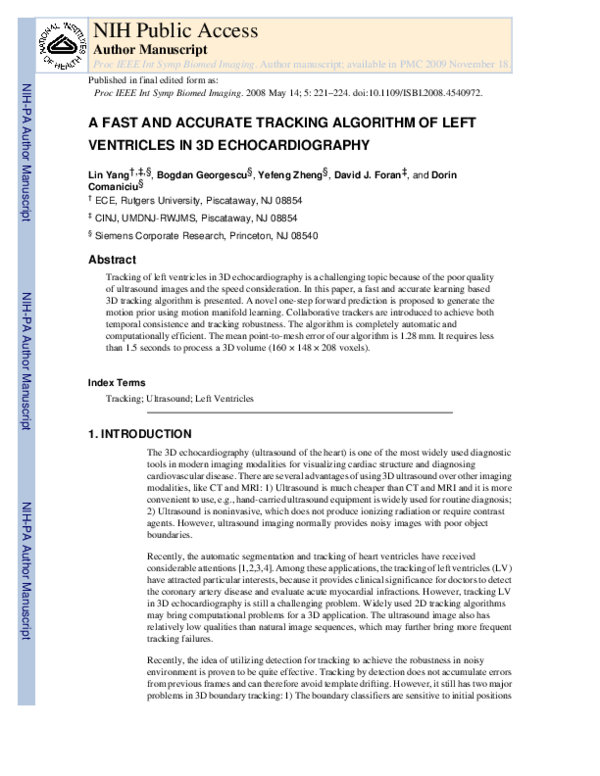 (PDF) A fast and accurate tracking algorithm of left ventricles in 3D ...