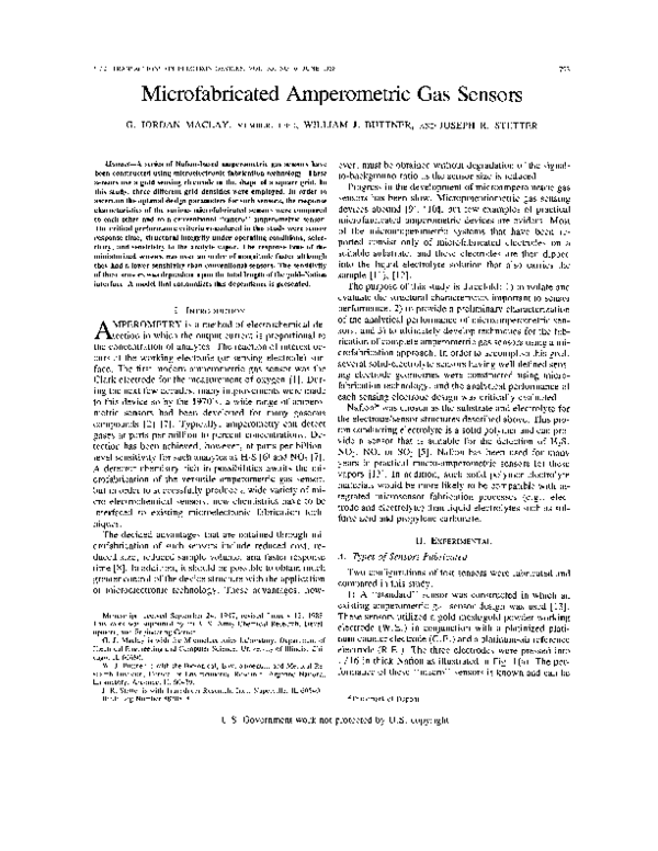 (PDF) Microfabricated amperometric gas sensors | Joseph Stetter ...
