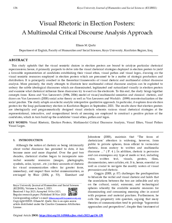 (PDF) Visual Rhetoric in Election Posters