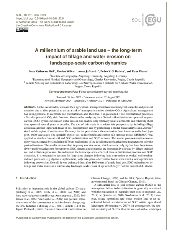 (PDF) A millennium of arable land use – the long-term impact of tillage ...