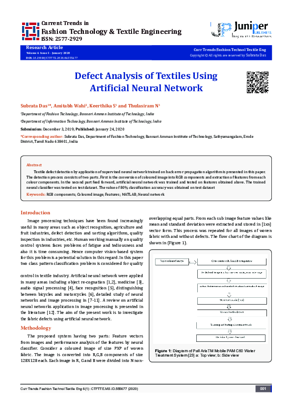 (PDF) Defect Analysis of Textiles Using Artificial Neural Network