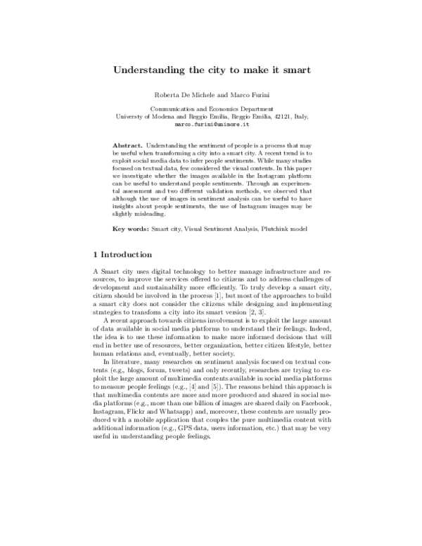 (PDF) Understanding the City to Make It Smart