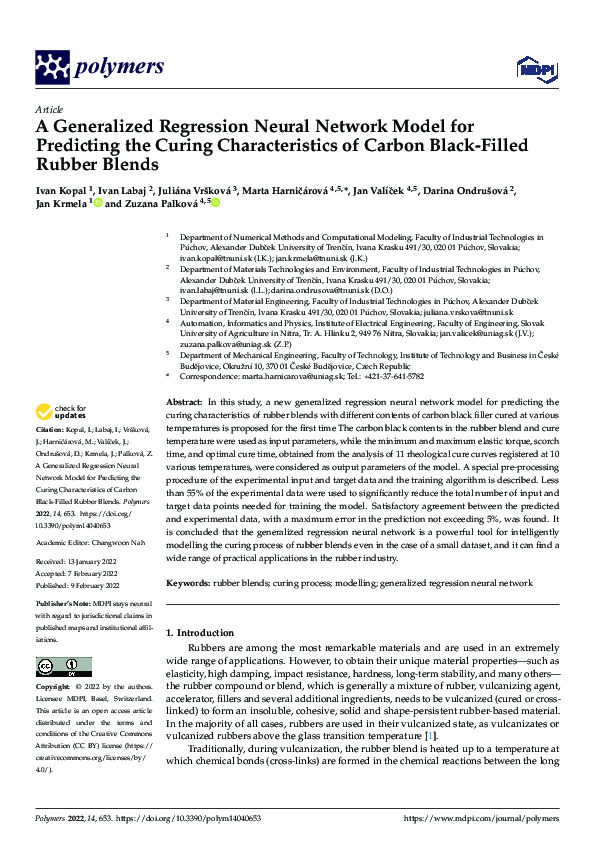 (PDF) A Generalized Regression Neural Network Model for Predicting the Curing Characteristics of ...