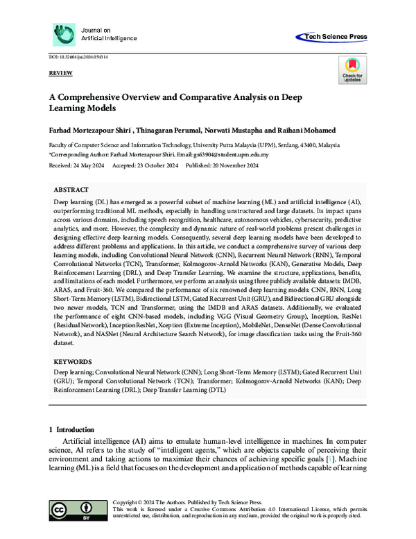 (PDF) A Comprehensive Overview and Comparative Analysis on Deep ...