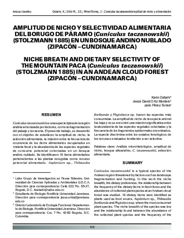 (PDF) Amplitud de nicho y selectividad alimentaria del borugo de páramo ...