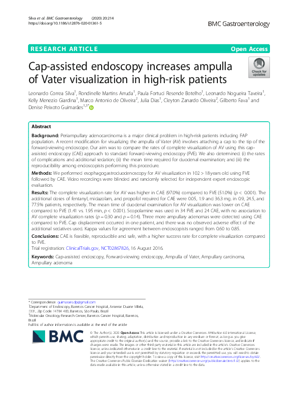 (PDF) Cap-assisted endoscopy increases ampulla of Vater visualization ...