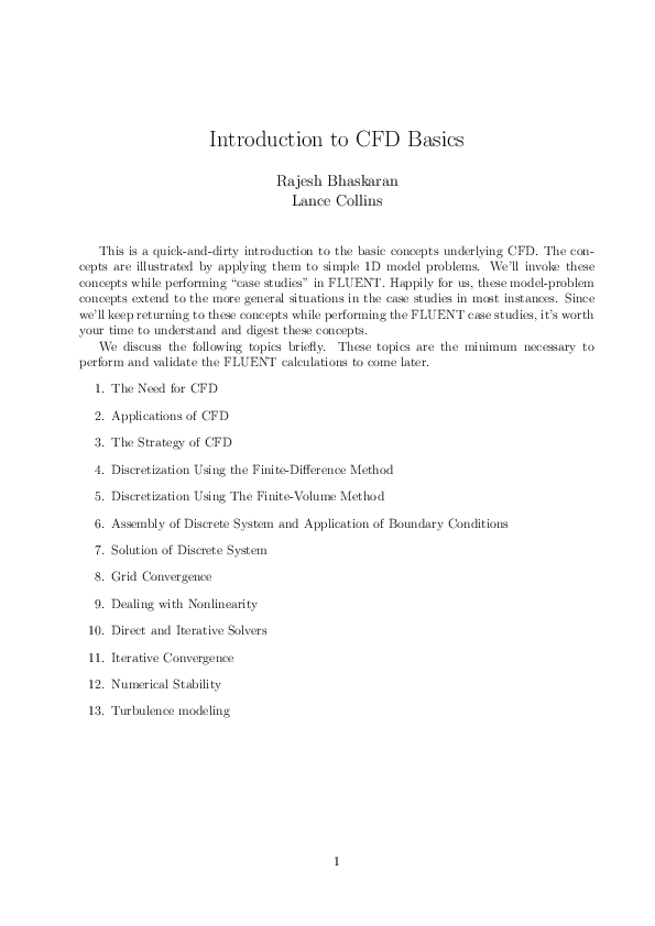 (PDF) Introduction to CFD Basics