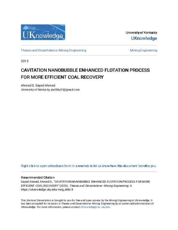 (PDF) Cavitation nanobubble enhanced flotation process for more ...