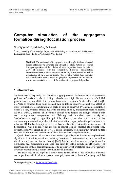 (PDF) Computer simulation of the aggregates formation during ...