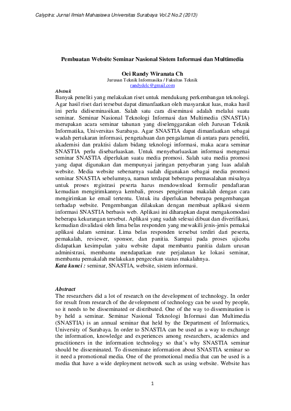 (PDF) Pembuatan Website Seminar Nasional Sistem Informasi Dan Multimedia