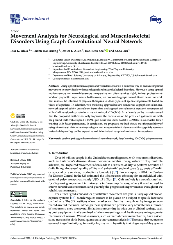 (PDF) Movement Analysis for Neurological and Musculoskeletal Disorders Using Graph Convolutional ...