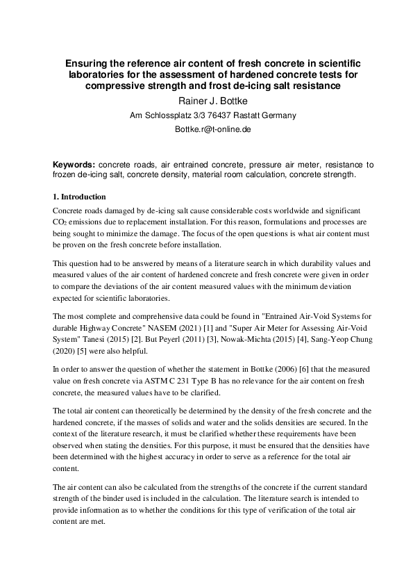 (PDF) Ensuring the reference air content of fresh concrete in ...
