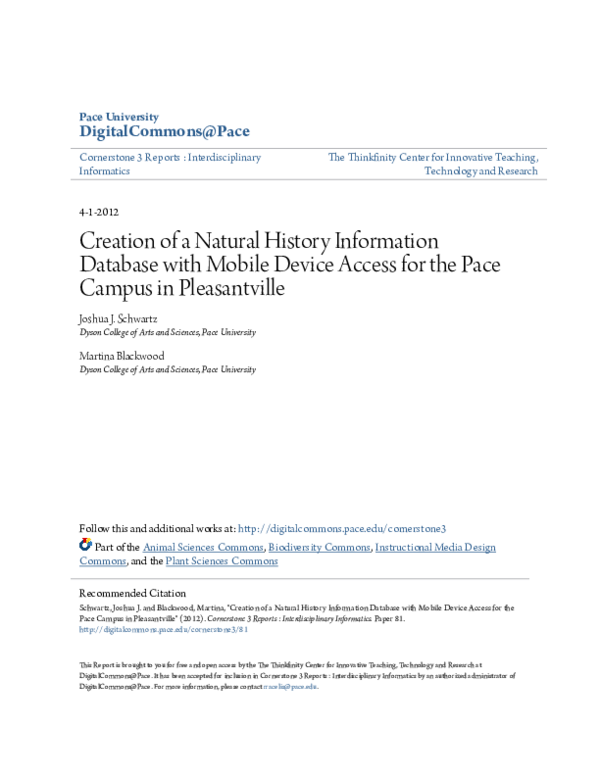 (PDF) Creation of a Natural History Information Database with Mobile ...