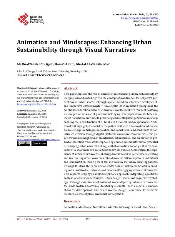 (PDF) Animation and Mindscapes: Enhancing Urban Sustainability through ...