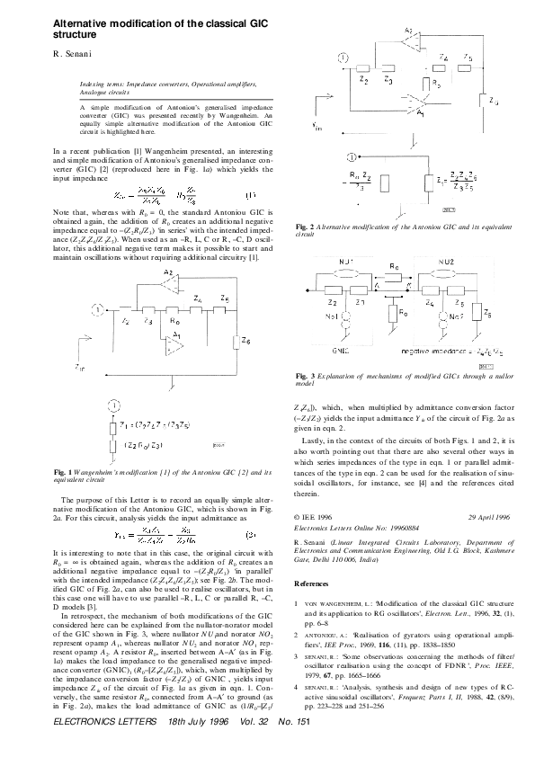(PDF) Alternative modification of the classical GIC structure | Dr. Raj ...