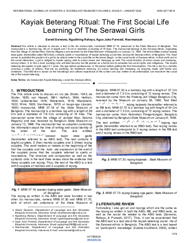 (PDF) Kayiak Beterang Ritual: The First Social Life Learning of the ...