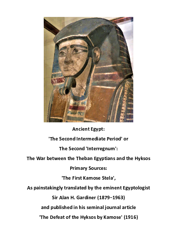 (PDF) The War between the Theban Egyptians and the Hyksos: The First ...