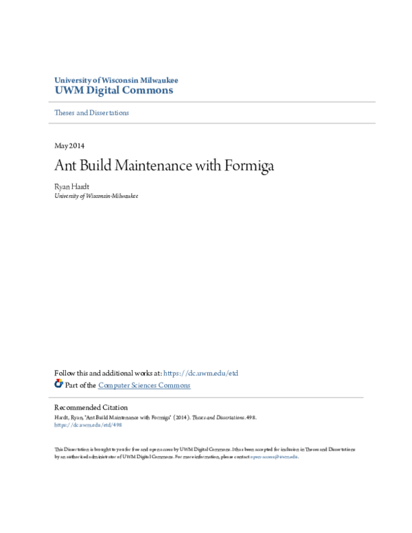 (PDF) Ant build maintenance with formiga