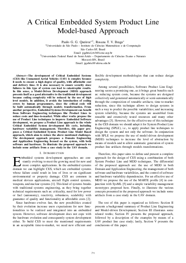 (PDF) A Critical Embedded System Product Line Model-based Approach