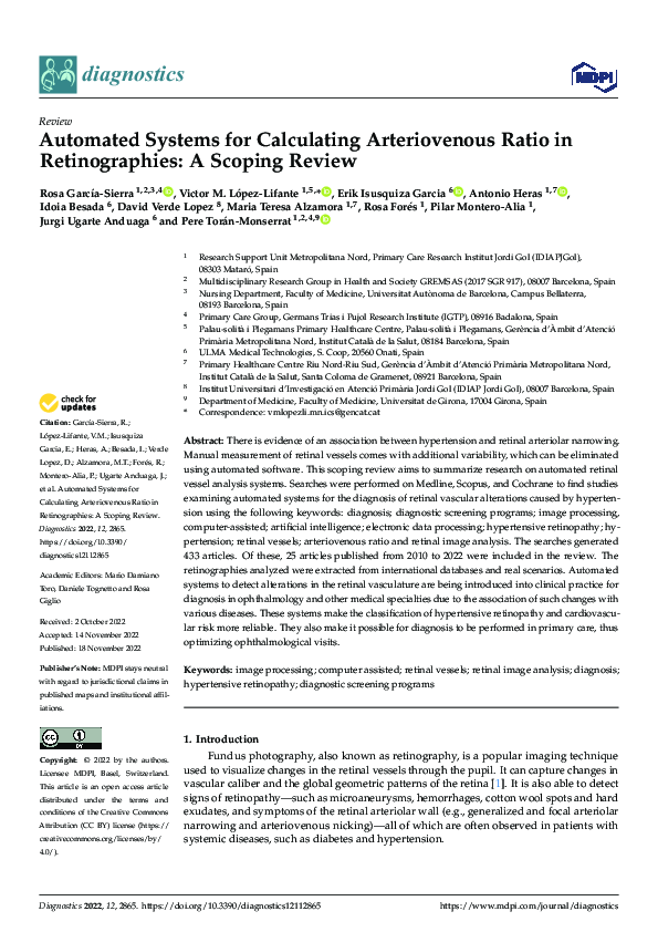 (PDF) Automated Systems for Calculating Arteriovenous Ratio in ...
