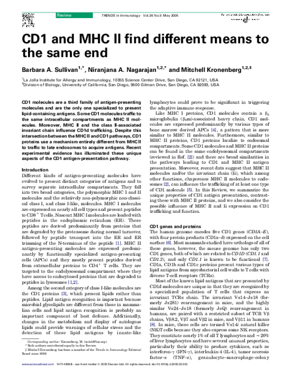 (PDF) CD1 and MHC II find different means to the same end | Mitchell Kronenberg - Academia.edu