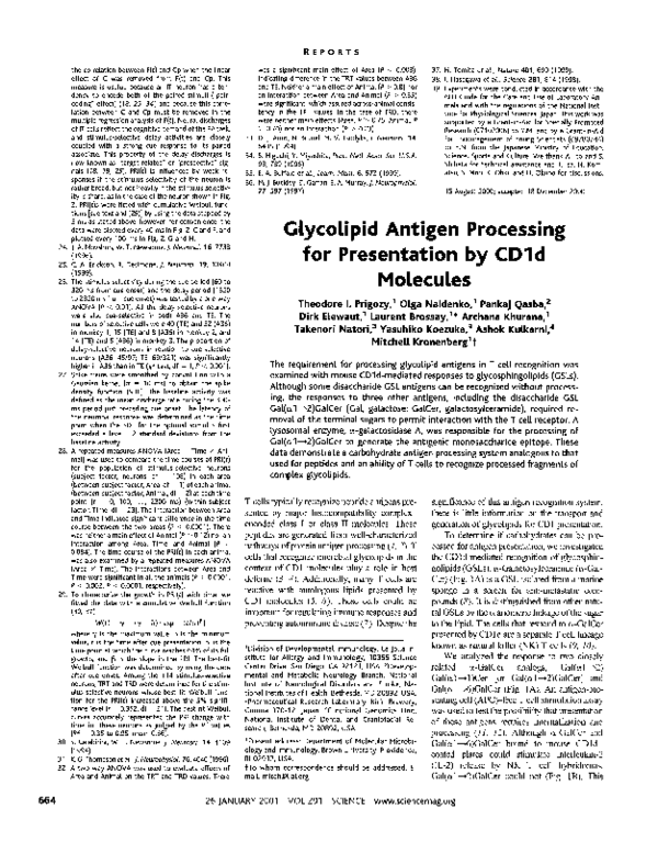 (PDF) Glycolipid Antigen Processing for Presentation by CD1d Molecules ...