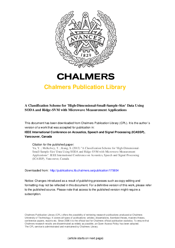 (PDF) A classification scheme for ‘high-dimensional-small-sample-size ...