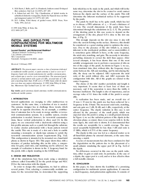 (PDF) Patch- and dipole-type configurations for multimode mobile systems