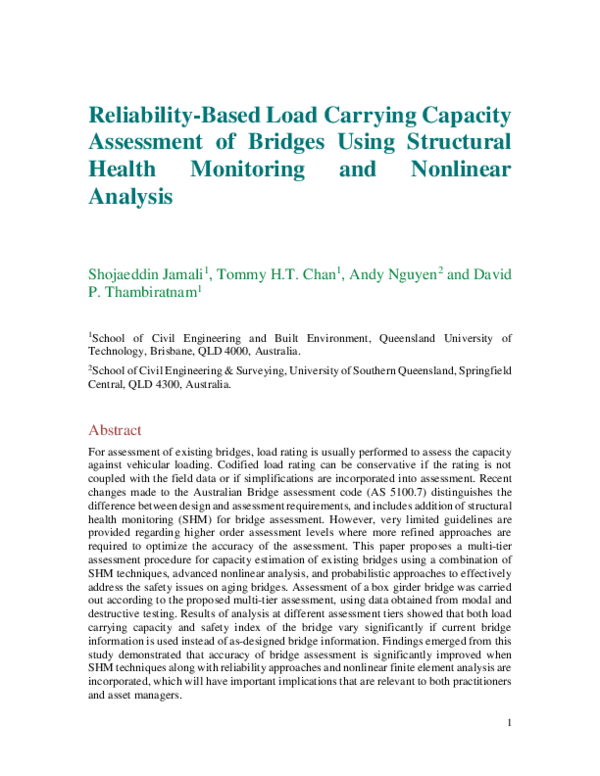(PDF) Reliability-based load-carrying capacity assessment of bridges ...