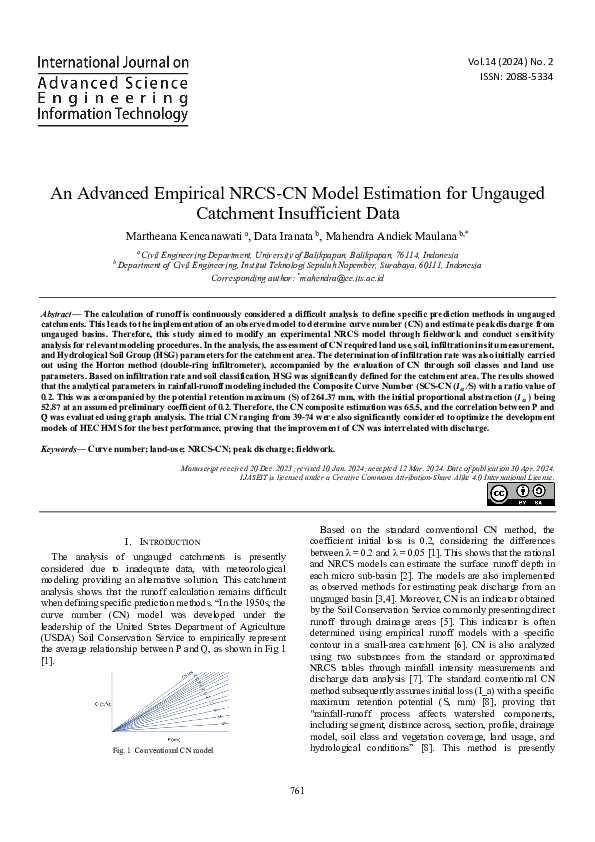 (PDF) An Advanced Empirical NRCS-CN Model Estimation for Ungauged ...