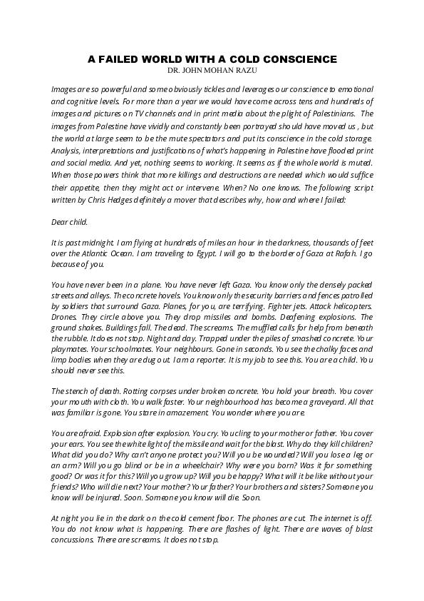 (PDF) A FAILED WORLD WITH A COLD CONSCIENCE