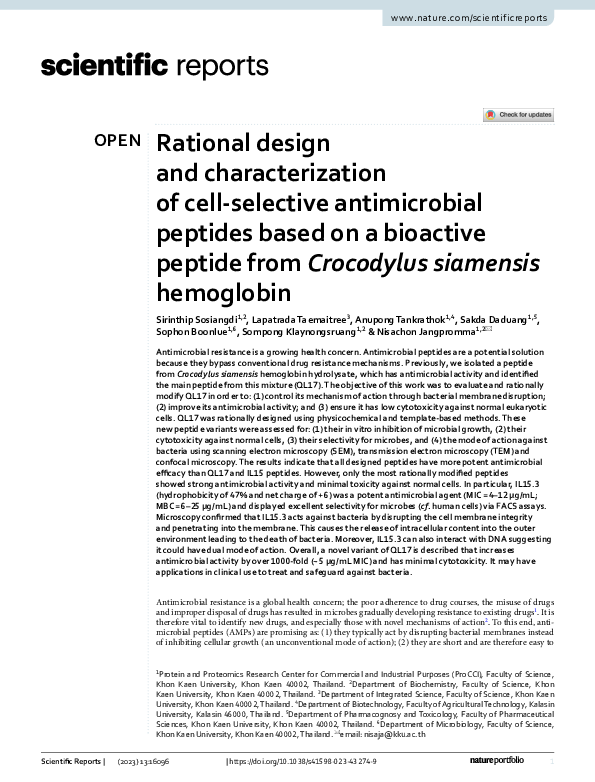 (PDF) Rational design and characterization of cell-selective ...