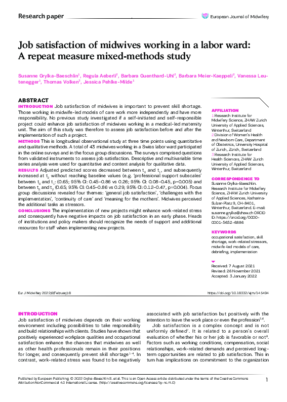(PDF) Job satisfaction of