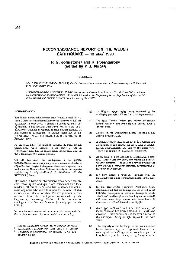 (PDF) Reconnaissance report on the Weber earthquake - 13 May 1990 ...