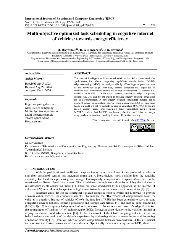 Pdf Multi Objective Optimized Task Scheduling In Cognitive Internet
