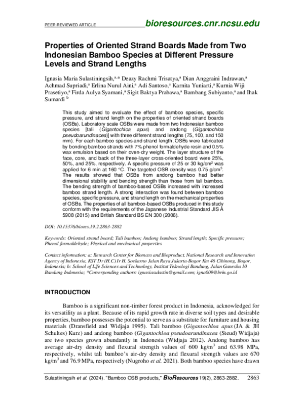 (PDF) Properties of oriented strand boards made from two Indonesian ...