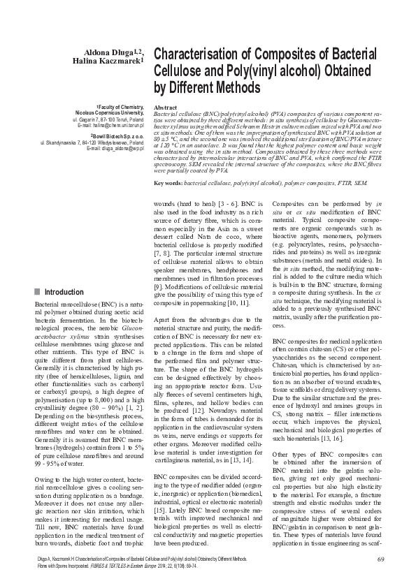 (PDF) Characterisation of Composites of Bacterial Cellulose and Poly ...