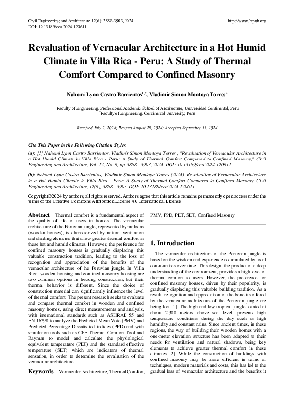 (PDF) Revaluation of Vernacular Architecture in a Hot Humid Climate in ...