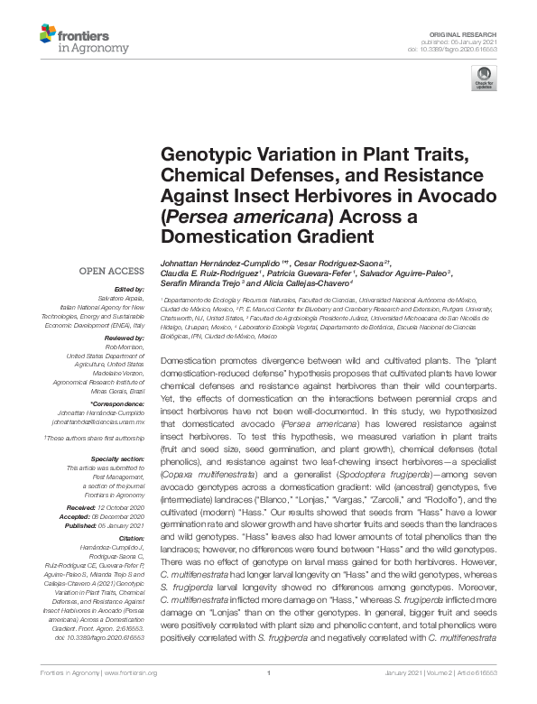 (PDF) Genotypic Variation in Plant Traits, Chemical Defenses, and ...
