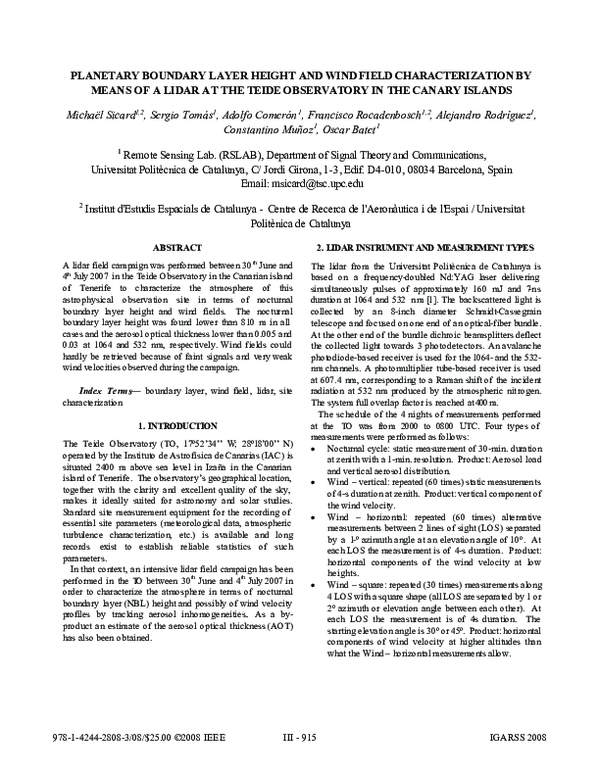 (PDF) Planetary boundary layer height and wind field characterization by means of a lidar at the ...