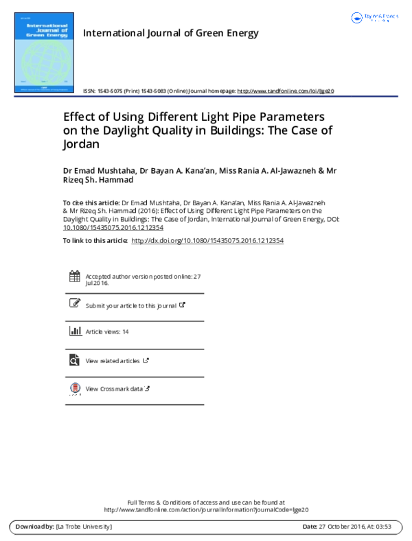 (PDF) Effect of using different light pipe parameters on the daylight quality in buildings: The ...